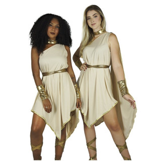 Fantasia De Deusa Grega Adulto Festa Carnaval Halloween Luxo | Shopee Brasil