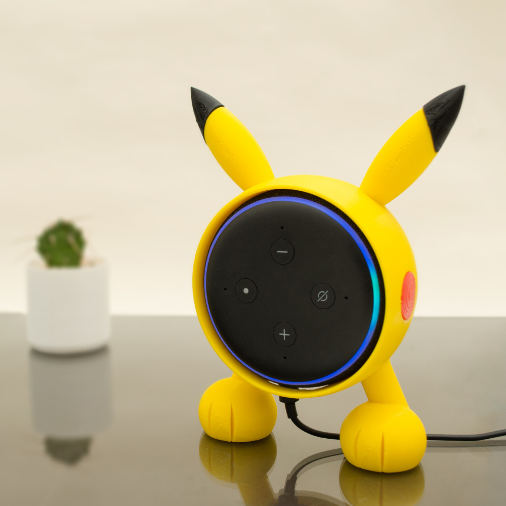 Suporte De Mesa Stand Alexa Pokemon Pikachu Echo Pop Dot 3d Enfeite ...