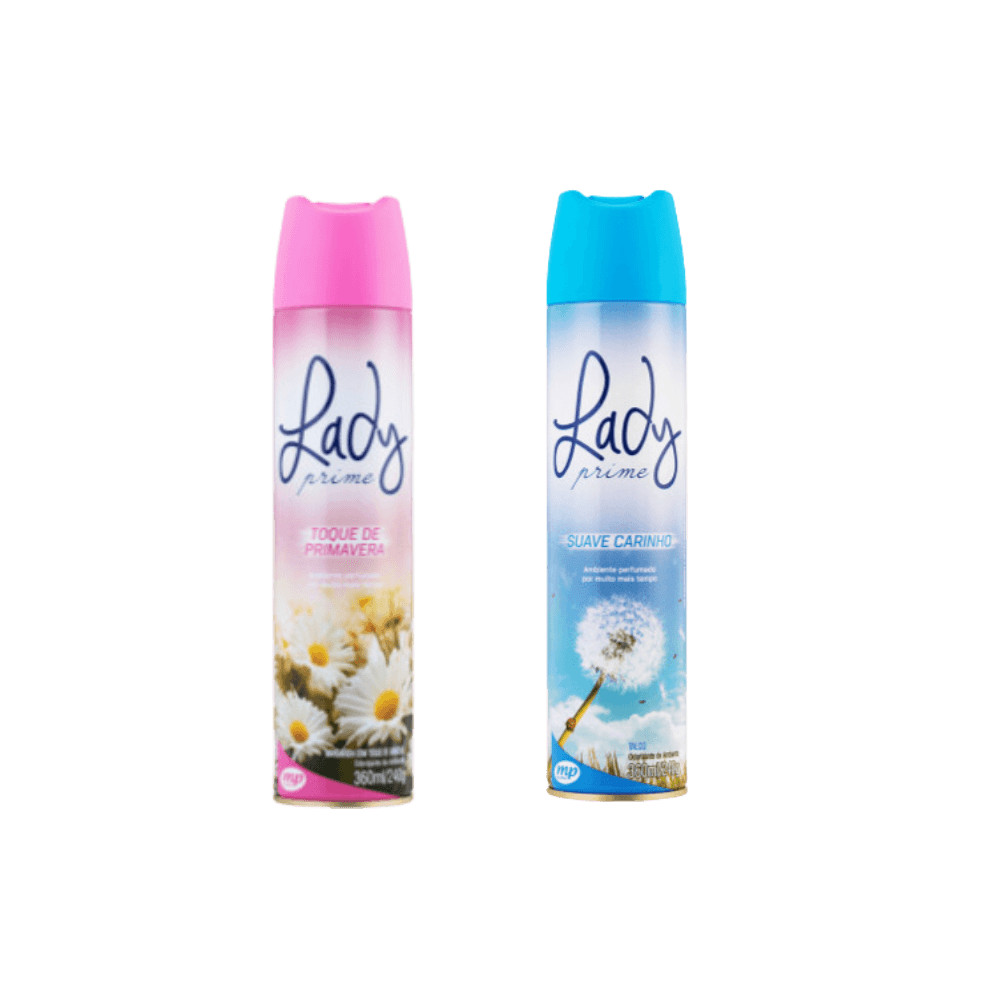 Kit 2 Odorizador Lady Prime Talco e Toque da Primavera 360ml Cada ...