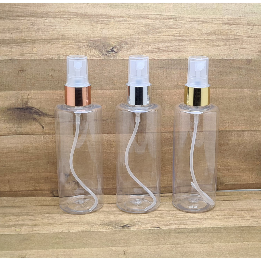 Frascos Pet 100 Ml Cil Reto Válvula Plástica Spray Metalizada para perfumes álcool líquido ...