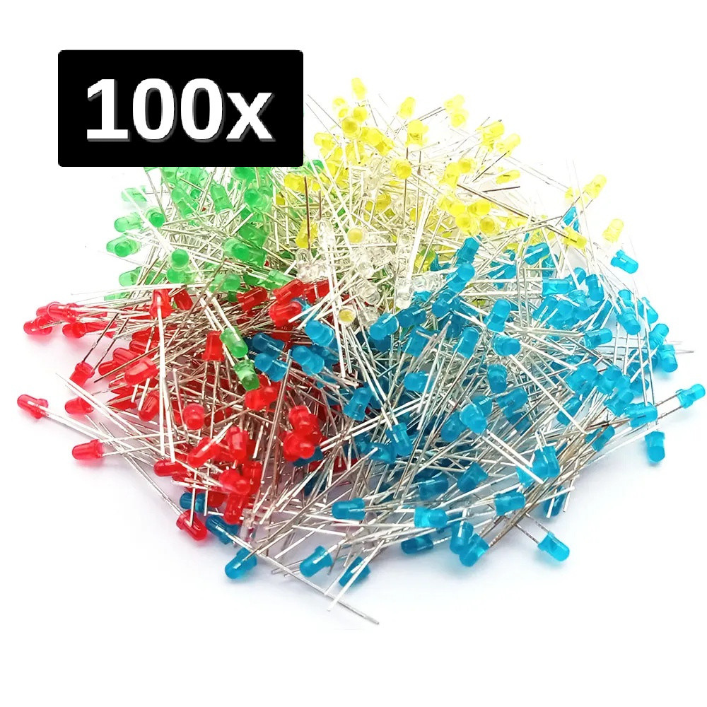 100x Leds 3mm Coloridos Pequenos para Protoboard Pcb Pci Led Kit Led ...