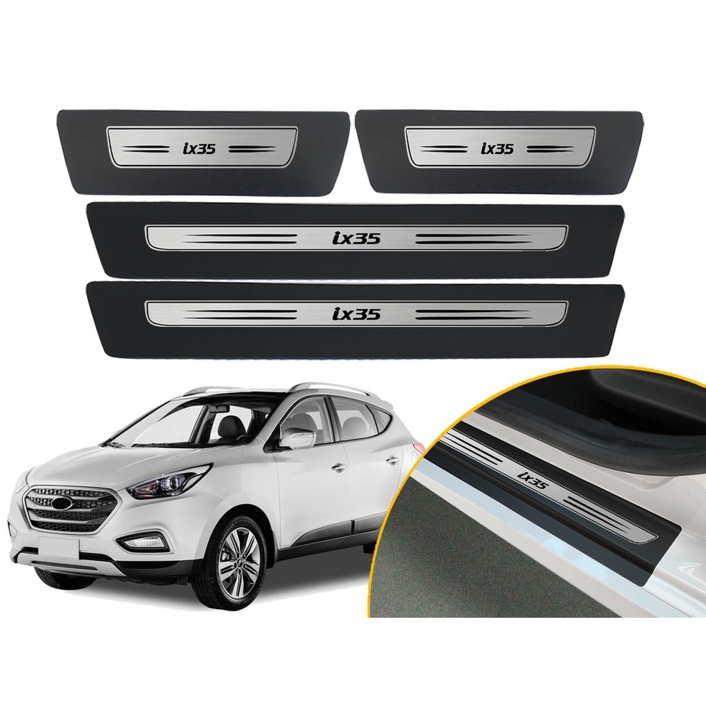 Jogo De Soleira Adesiva Porta Modelo Drop Carro ix35 2010 2011 2012 ...