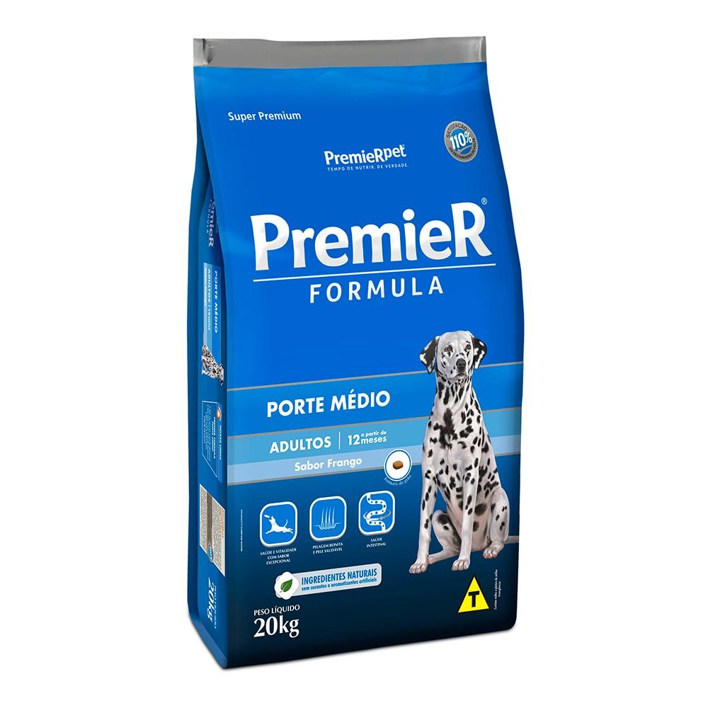 Ração Premier Formula Para Cães Adultos Porte Médio Frango 20Kg ...