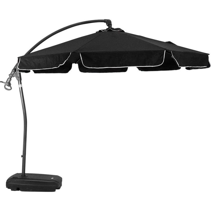 Ombrelone Suspenso Búzios Giratório 360° 3m Preto + Base em ABS 50 ...