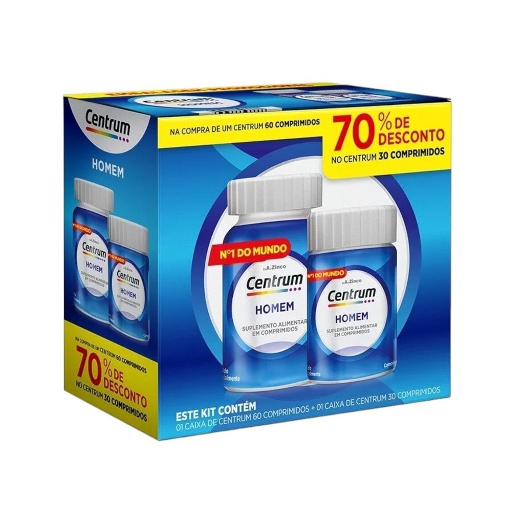 Kit Centrum Homem 90 Comprimidos | Shopee Brasil