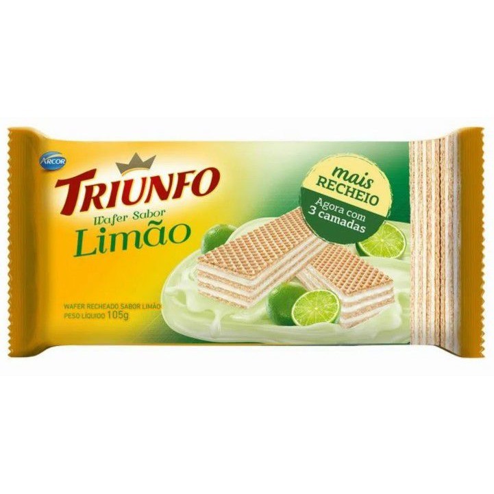 Biscoito Wafer Limão 105g | Shopee Brasil