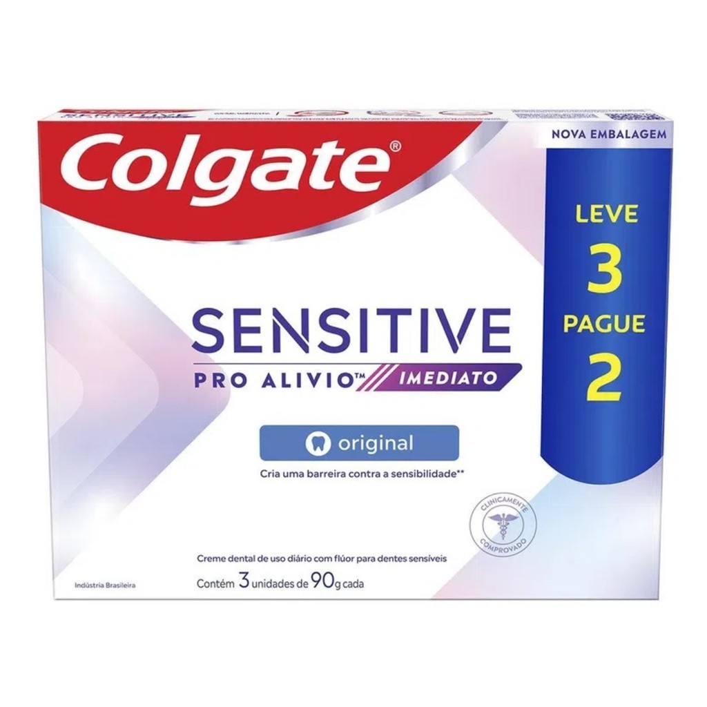 Kit Promocional Leve 3 Pague 2 Creme Dental Colgate Sensitive Pró ...