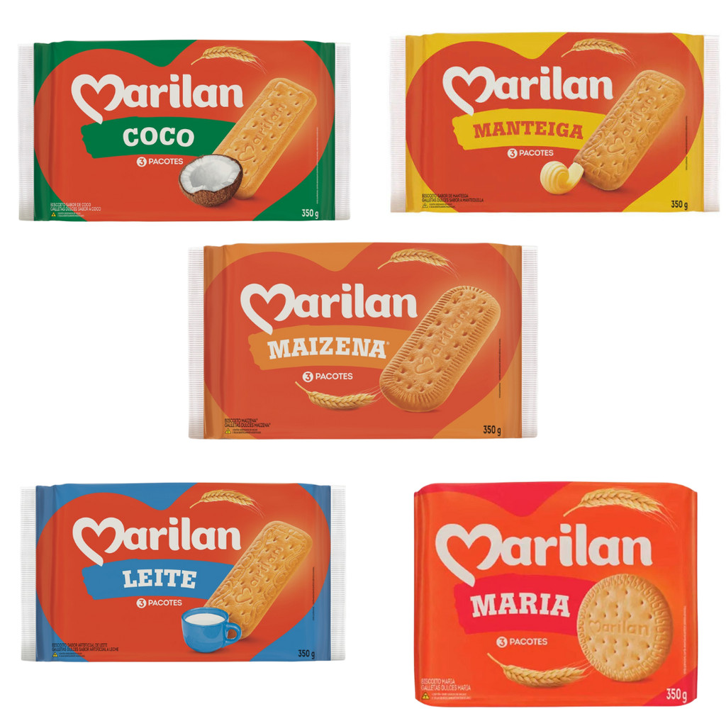 Kit 5 Biscoito Maizena Marilan 350g | Shopee Brasil