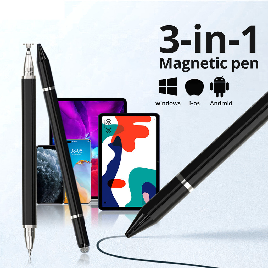 Caneta 3 Em 1 Stylus Touch Pen Desenho Capacitivo Lápis Magnético ...