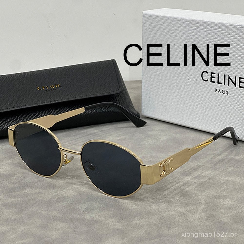 Céline estilo clássico óculos, moda óculos escuros, metal clássico anti ...