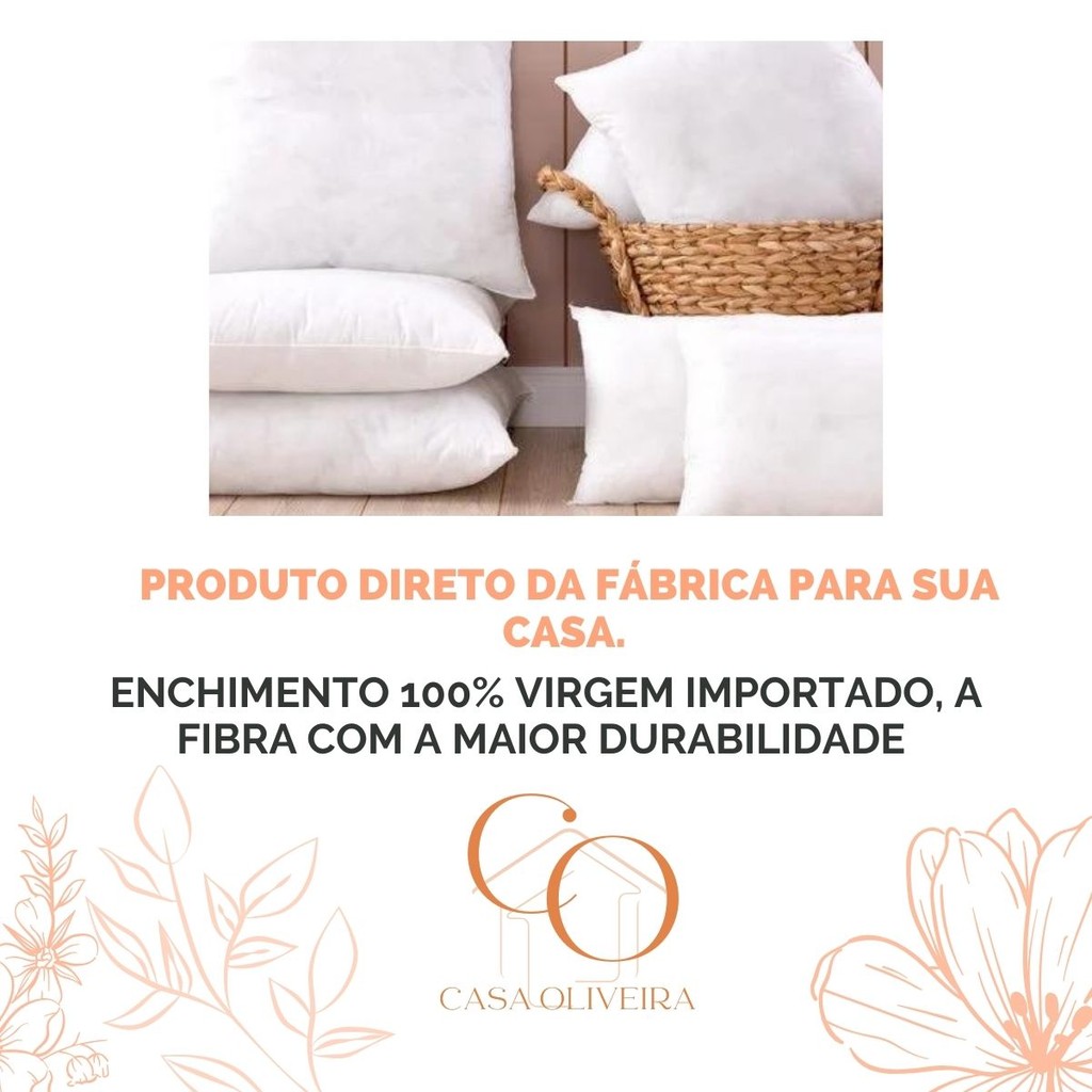 Almofadas Decorativas Para Sofá Cheias Kit 2 4 6 10 Unidades Fibra ...