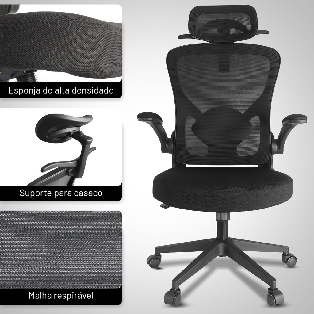 Cadeira De Escritório Ergonômica Python Fly Com Suporte Para Lombar ...