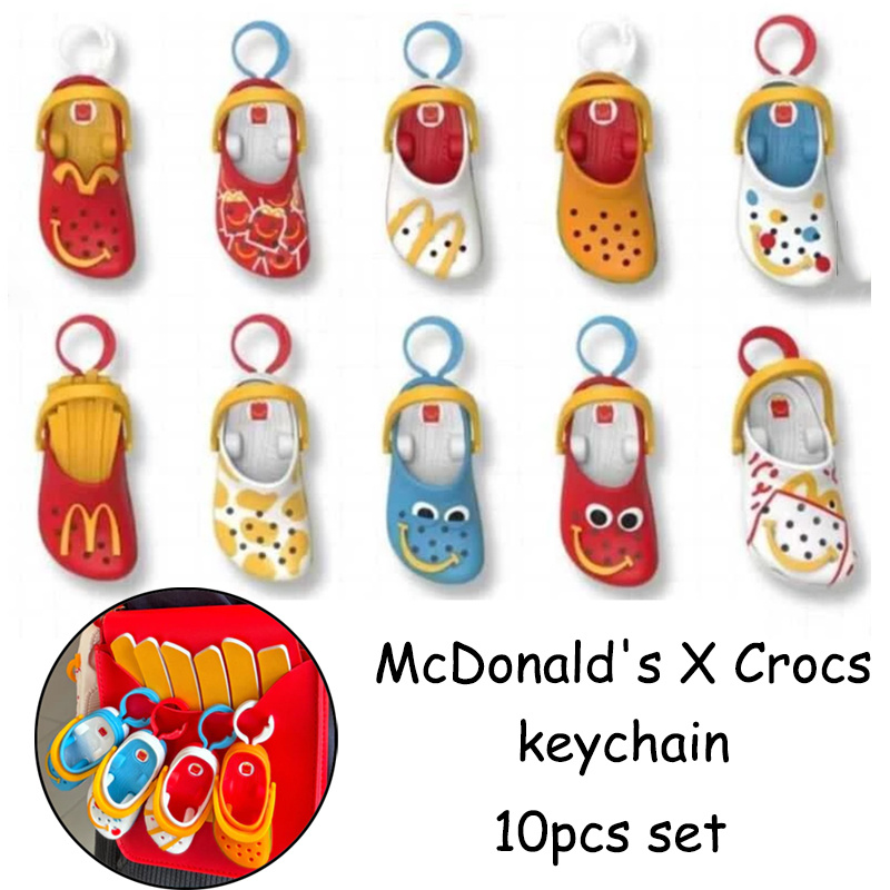 Novo 10 Pçs McDonalds Crocs Chaveiro Crianças Brinquedos Mini Pingente ...