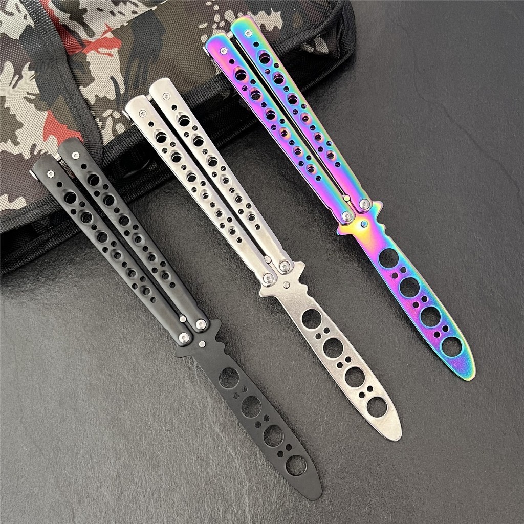 Canivete Butterfly Rainbow Fade Sem Corte Para Treino | Shopee Brasil