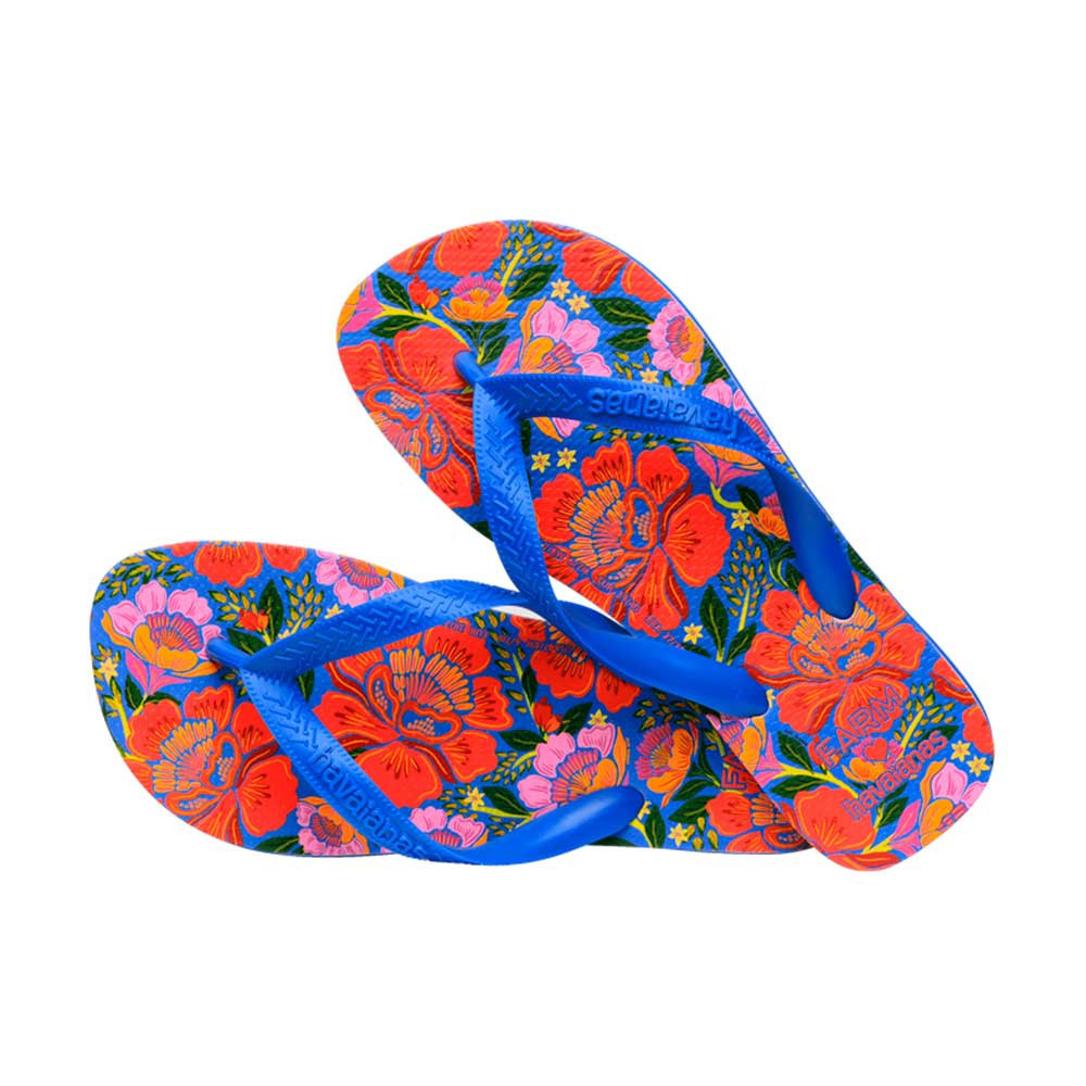 Chinelo Havaianas Farm Floralinda Azul | Shopee Brasil