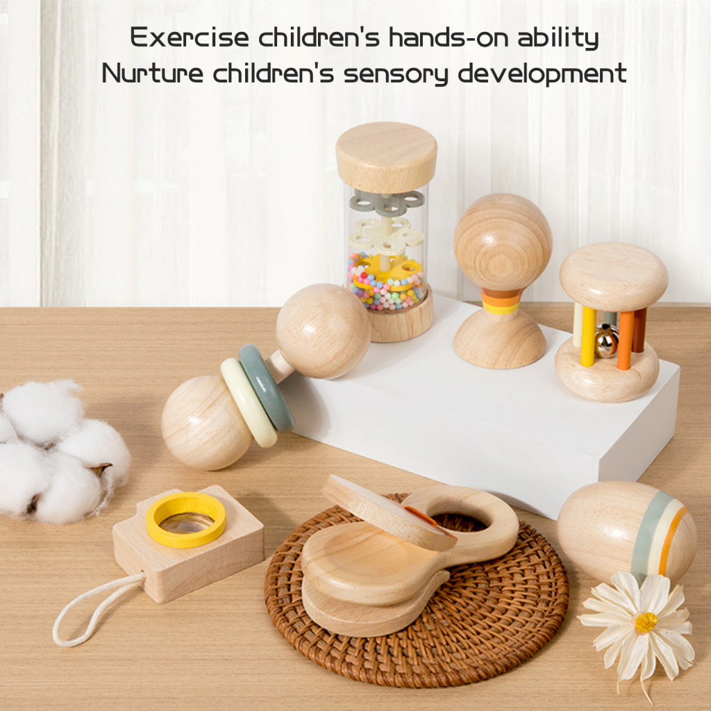 Wooden Musical Toy Castanets Baby Set Rattle Rain Stick Maracas More ...