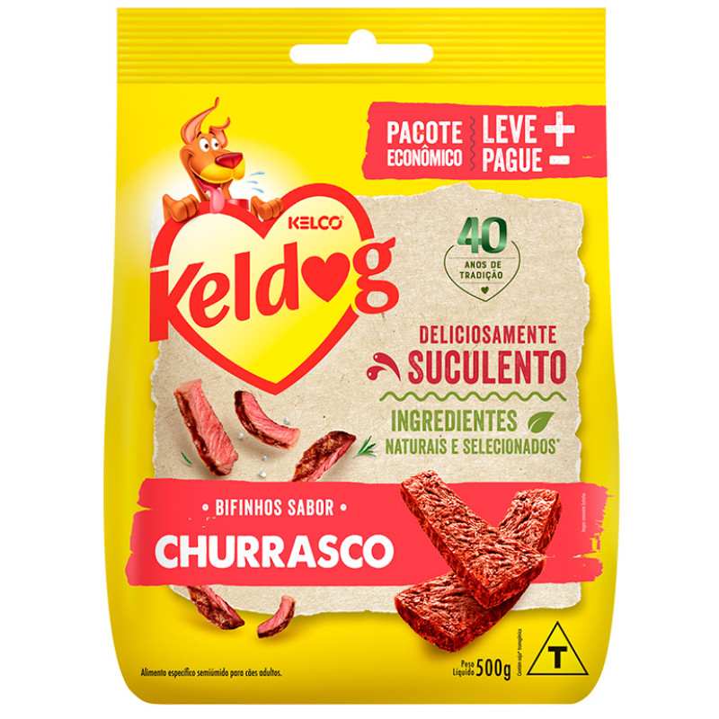 Bifinho Keldog para Cães Sabor Churrasco - 500 g | Shopee Brasil