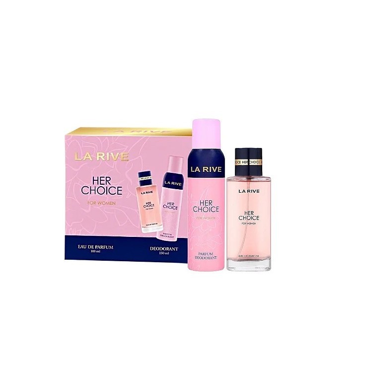 KIT LA RIVE HER CHOICE WOMAN EDP 100ML + DEODORANT 150ML | Shopee Brasil