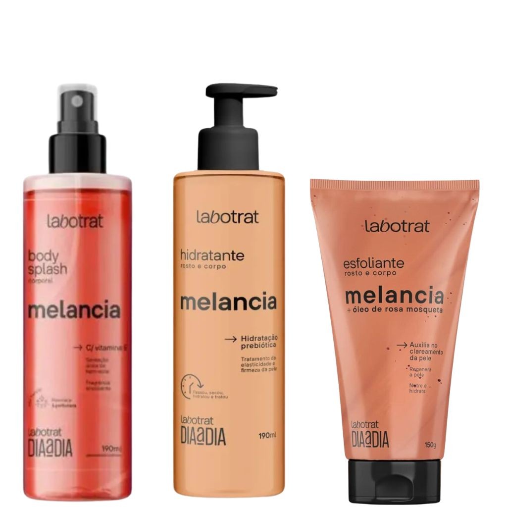 Kit Completo Labotrat: Esfoliante 150g, Hidratante 190ml e Body Splash ...