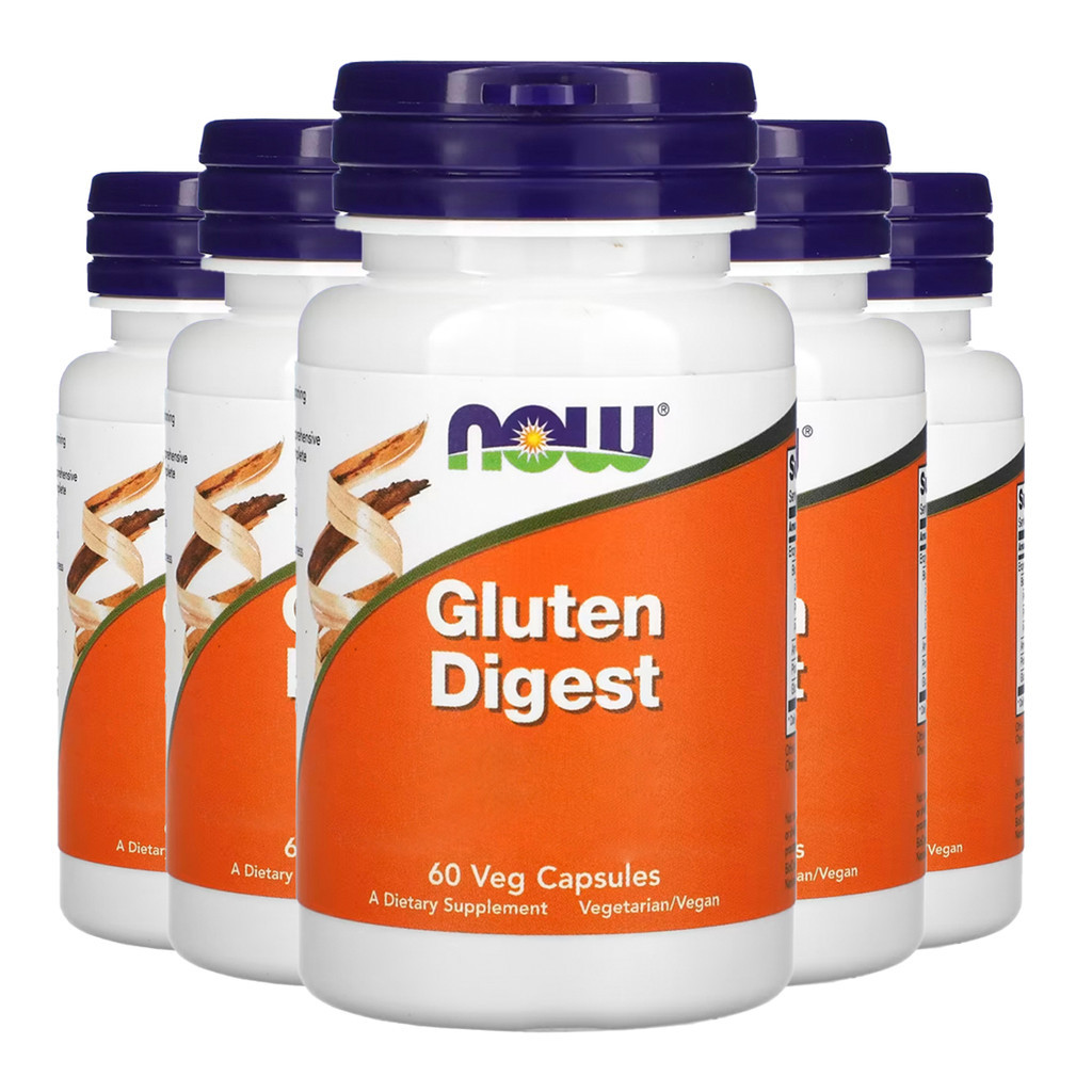 Kit 5x Gluten Digest Enzimas Digestivas Now Foods 60 Veg Caps/Made in Usa | Shopee Brasil