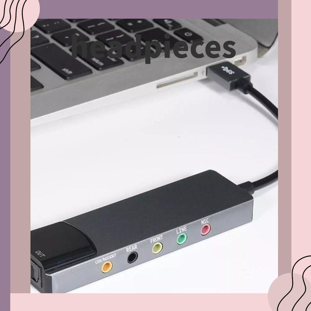 Placa De Áudio Externa Para Fones De Ouvido Bate-Papo Por Voz USB 7.1 5 ...