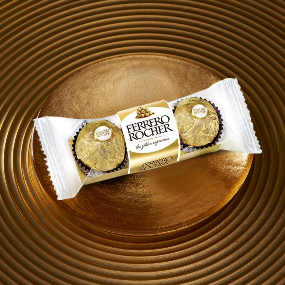 Ferrero Rocher Chocolate Ao Leite Avelã Inteira Pacote 3 Bombons 37,5g ...
