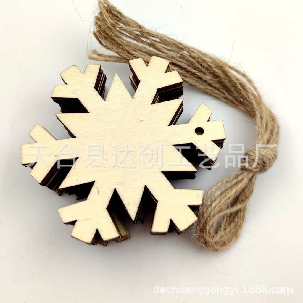 Fatias de Madeira de Floco de Neve Oco a Laser de 80mm DIY Decoração de ...