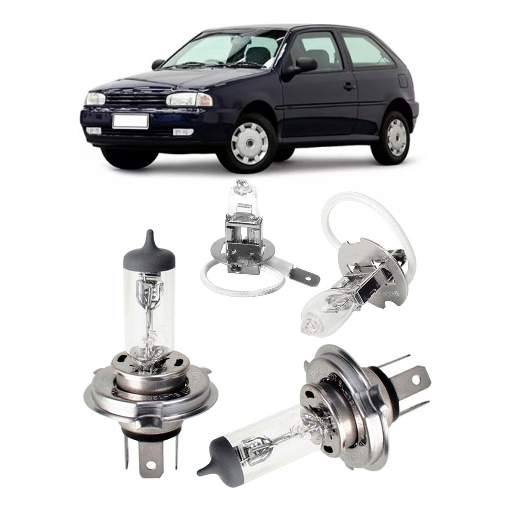 KIT LAMPADAS HALOGENAS FOCO SIMPLES PARA VW GOL BOLA G2 12V 55W ...