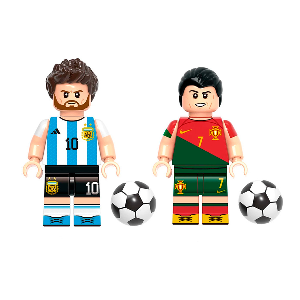 Kit boneco Lego Cristiano Ronaldo E Messi seleção copa | Shopee Brasil