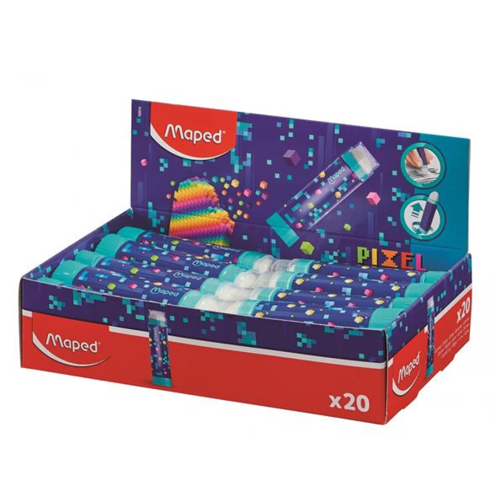 BORRACHA STICK PIXEL PARTY DISPLAY X 20 MAPED | Shopee Brasil