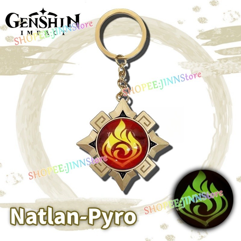- JINN-GENSHIN Impacto NATLAN VISION Keychain Game Personagem Cosplay ...