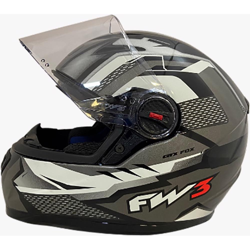 CAPACETE FW3 FECHADO MOTO GTX FOX GRAFITE COM OCULOS N 58 | Shopee Brasil