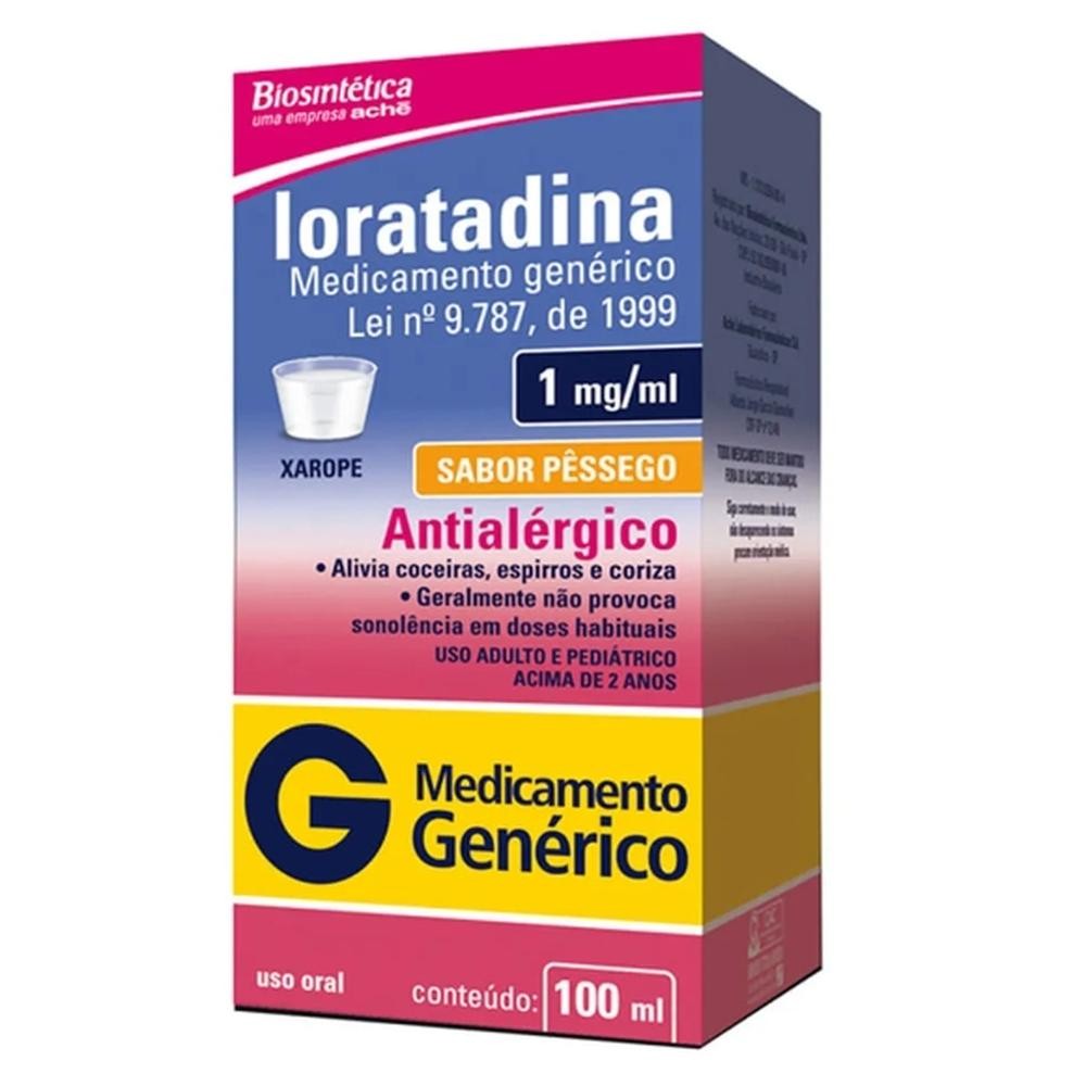 Loratadina 1mg/ml Xarope Antialérgico 100ml | Shopee Brasil