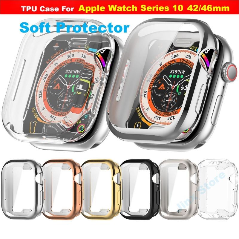 Capa Revestida TPU Para iWatch Série 10 Samrt , Protetora Completa ...