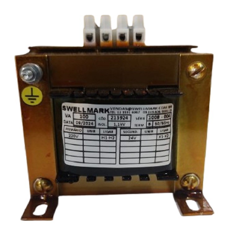 Transformador Monofásico de Comando 220V X 24V 100VA | Shopee Brasil