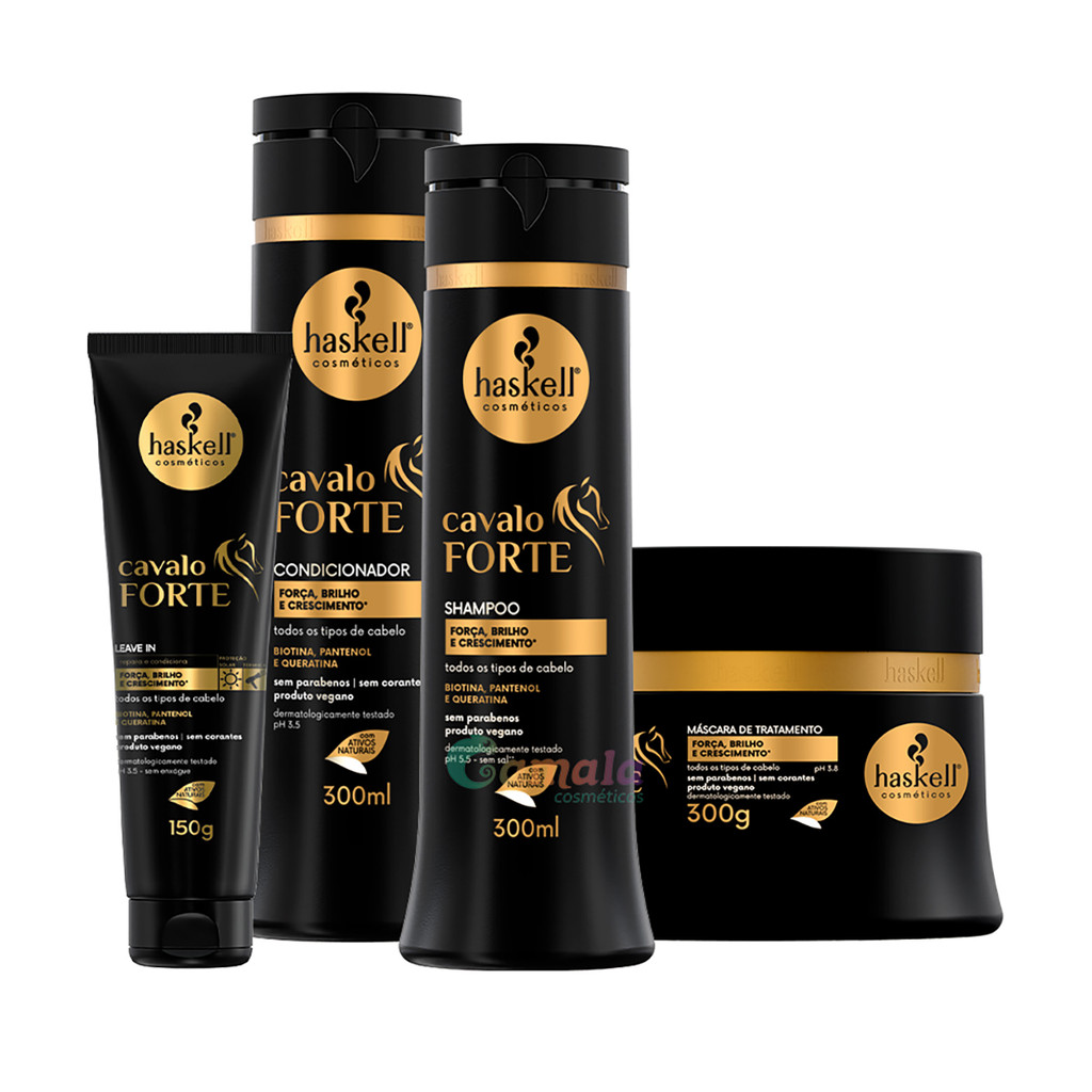 Kit Haskell Cavalo Forte Sh Cond Masc 300ml e Leave in 150 | Shopee Brasil