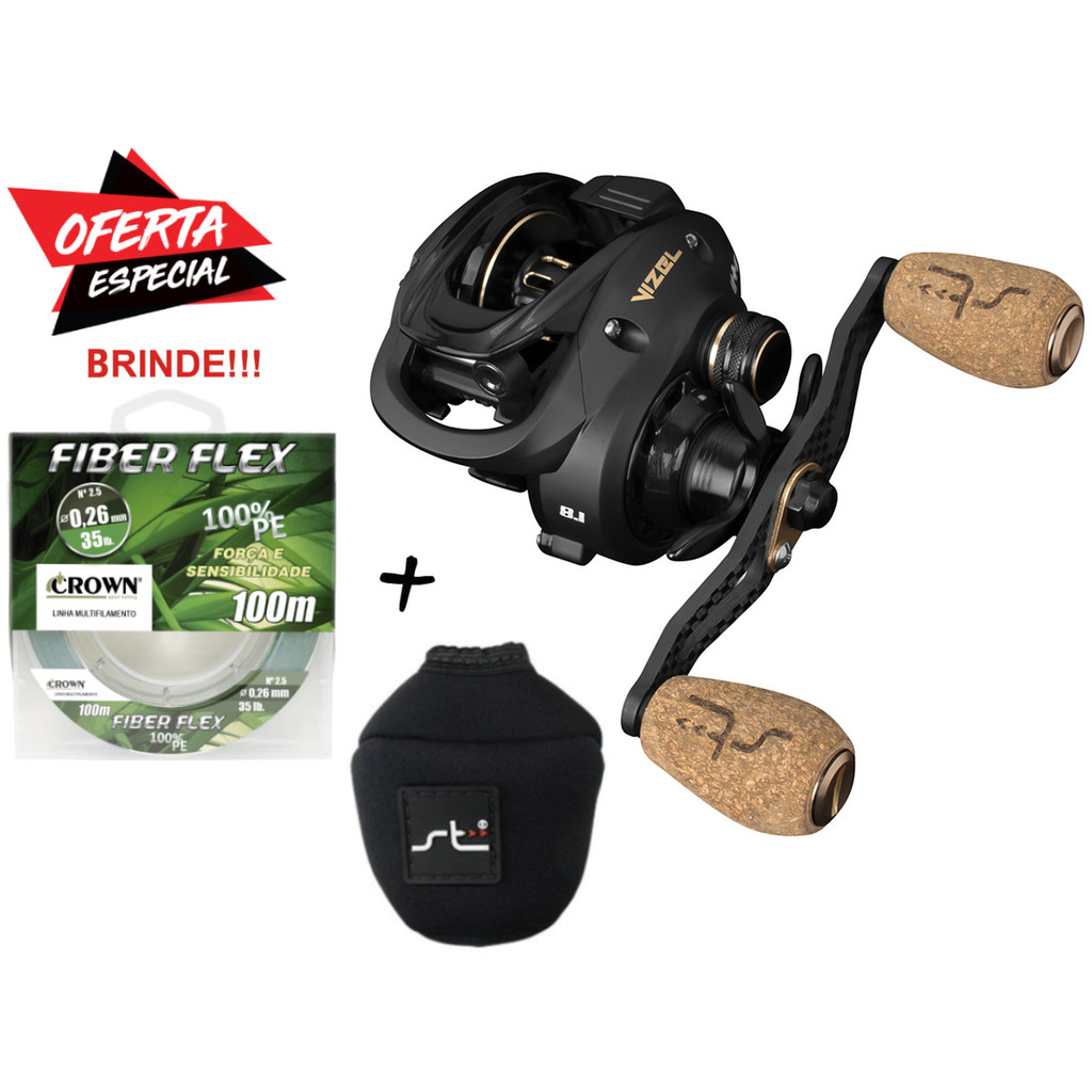 Carretilha Perfil Baixo Saint Vizel Carbon 12000 - 12 Rolamentos ...