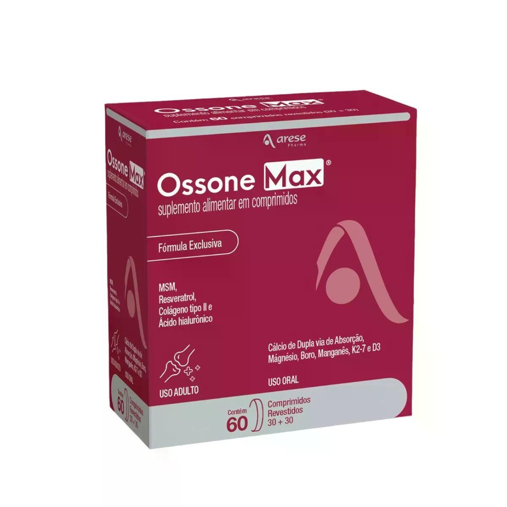 Suplemento Alimentar Ossone Max Arese Pharma 60 Comprimidos Revestidos | Shopee Brasil