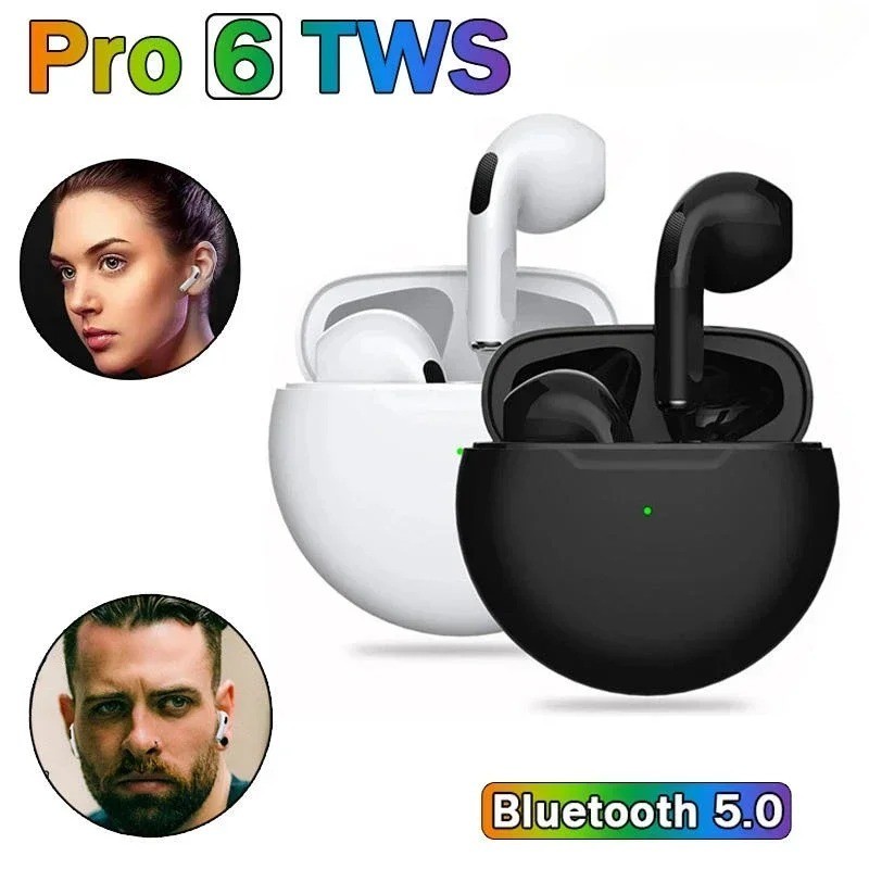 Novo Pro 6 TWS Fones De Ouvido Sem Fio Com Microfone Fone Bluetooth Esporte Correndo Pro6 ...