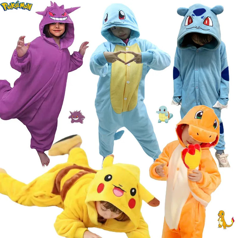 Pokemon Gengar Snorlax Charmander Onesie Kigurumi Crianças Squirtle ...