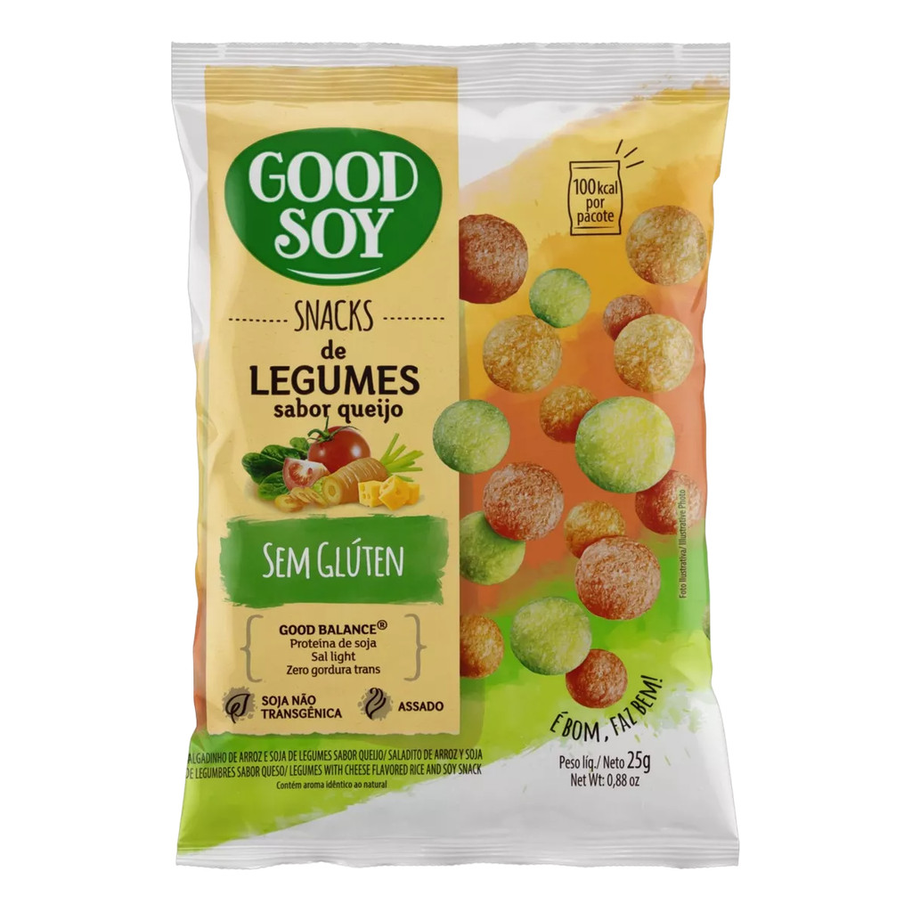 Snack De Soja Good Soy Sabor Legumes e Queijo 25g | Shopee Brasil