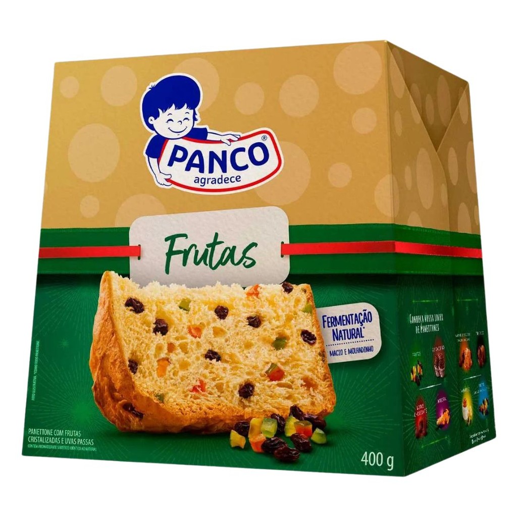 Panettone Frutas Panco 400g Panetone Frutas Cristalizadas Fermentação ...