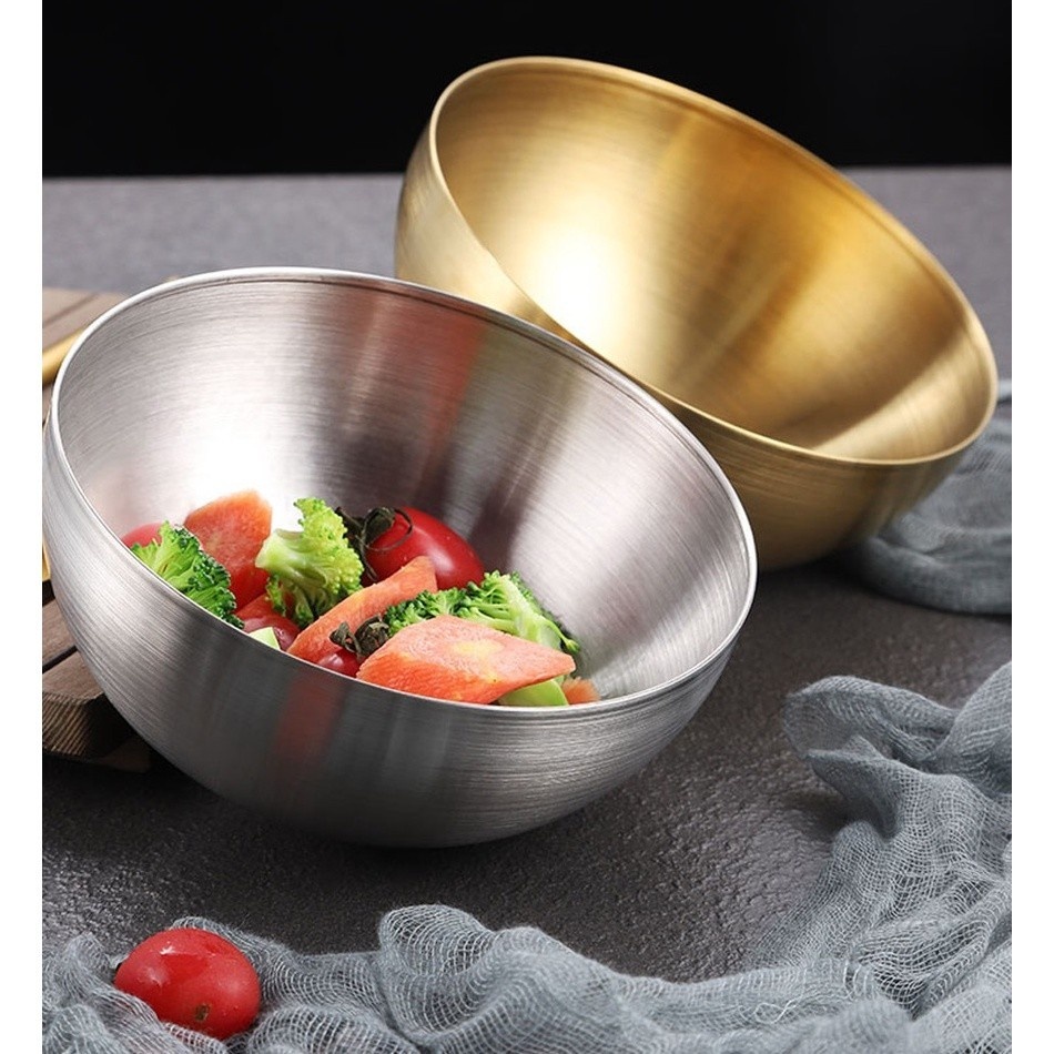 Tigela Bowl Aço Inox Dourado ou Prata - 15cm ou 20cm - Bacia Multiuso ...