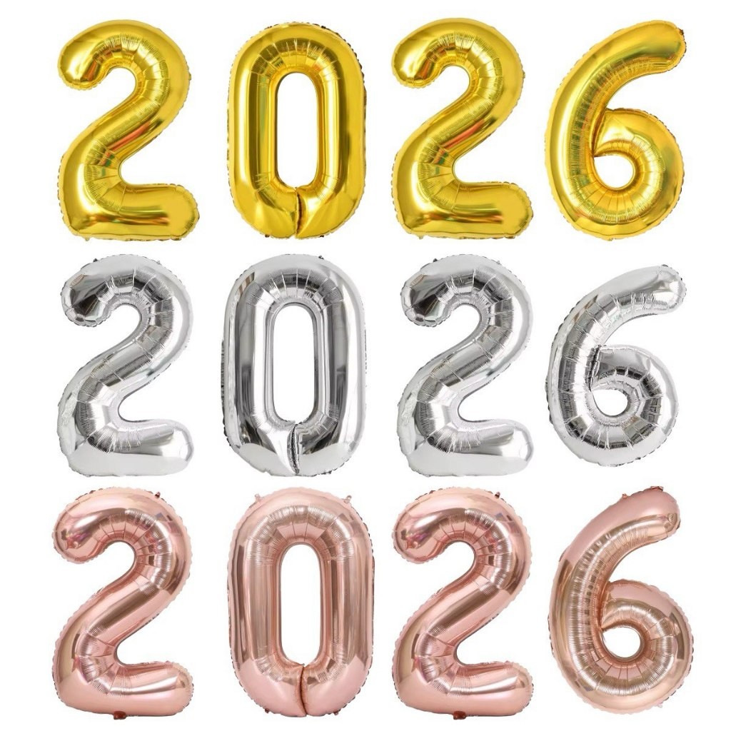 Kit 4 Balão Metalizado Numero 2026 70cm 18 polegada Dourado Prata Rosê ...