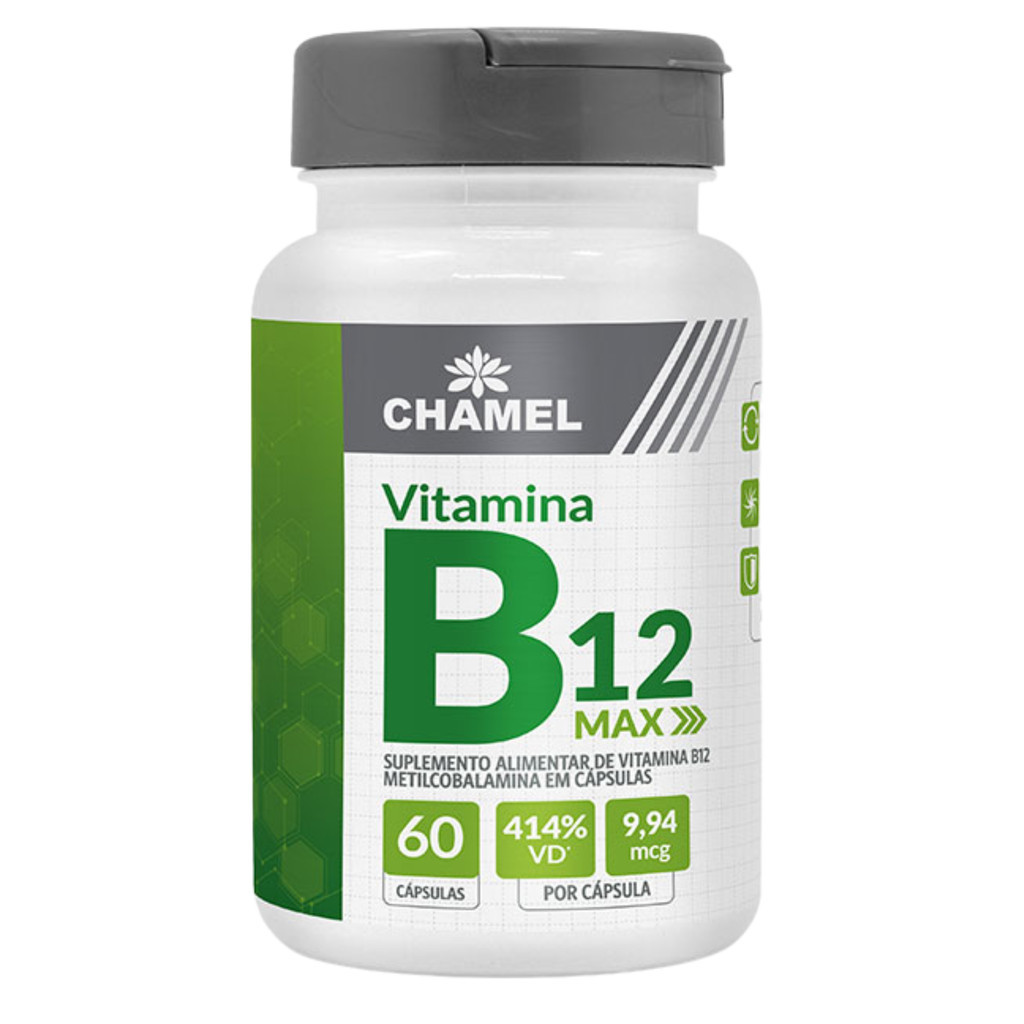 Vitamina B12 MAX Suplemento Alimentar de Vitamina B12 Chamel Contendo ...