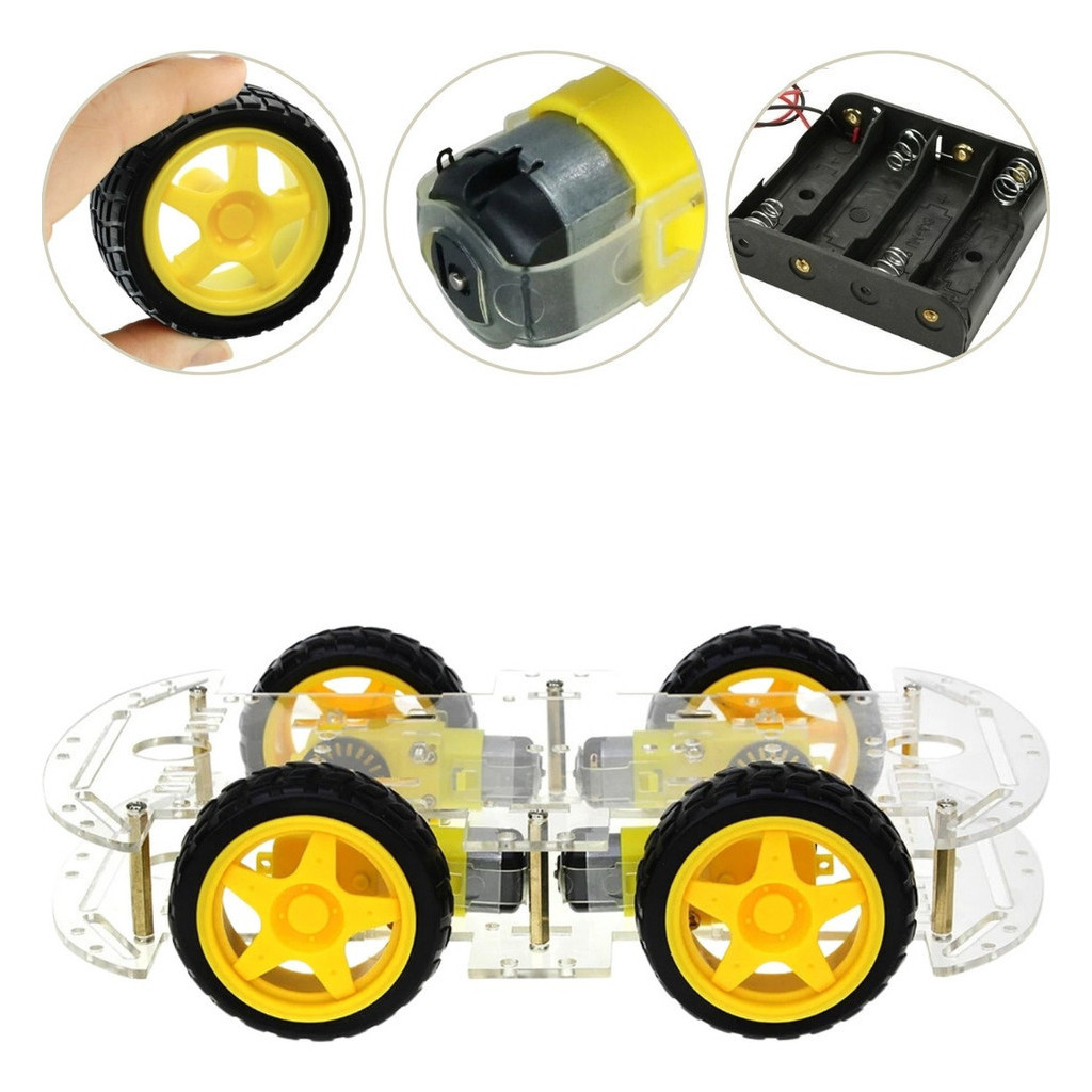 Kit Chassi Duplo 4wd Carro Robô Brinquedo Compatível Arduino Robótica ...