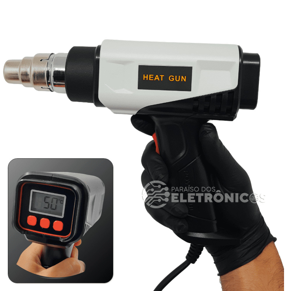 Soprador De Ar Quente Térmica Painel Digital Aquecedor Potência 1200w ...