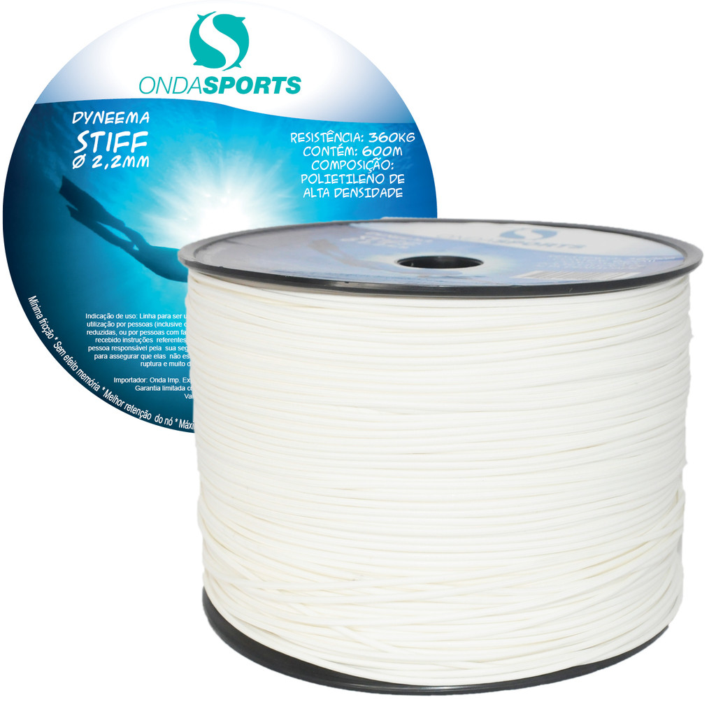 LINHA DYNEEMA STIFF(100% UHMWPE)ONDASPORTS 1,9MM BRANCA 700M | Shopee Brasil