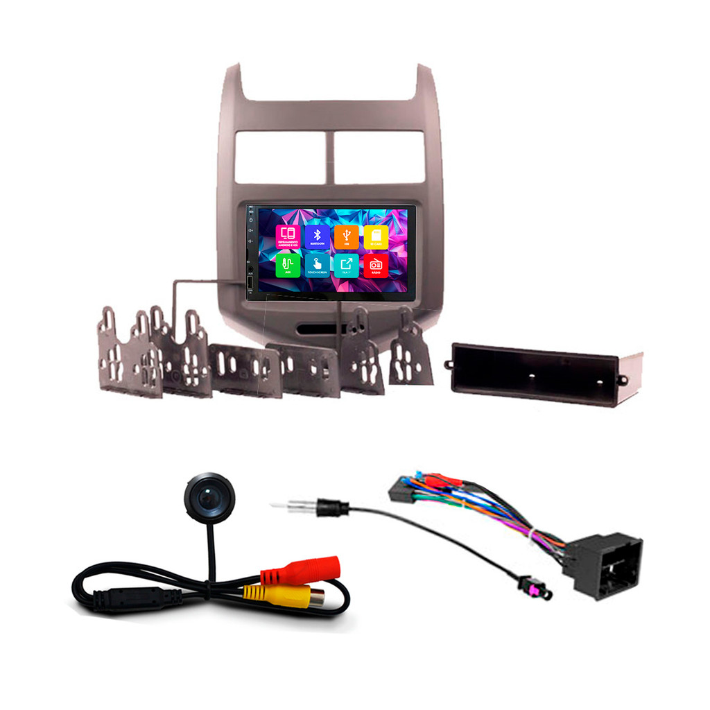 Kit Multimidia 7 Pol Sonic 2012 2013 2014 2015 2016 2017 2018 Espelhamento Android Ios 2 Din ...