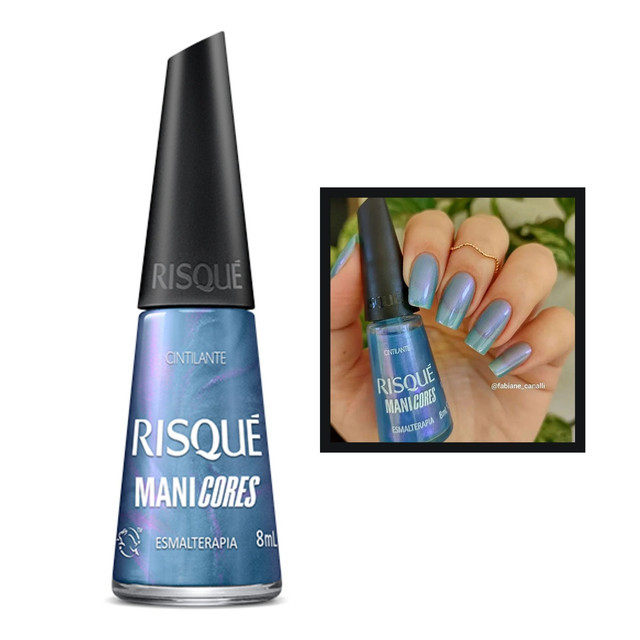Esmalte Risque Manicores Esmalterapia Azul Cintilante 8ml | Shopee Brasil